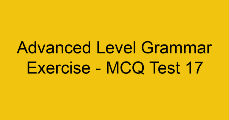 Advanced English Grammar Tests - English Tests Online