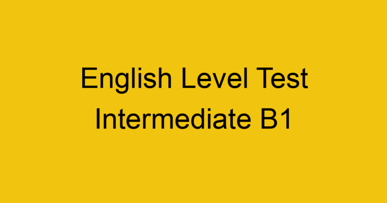 English Level Test Pre-Intermediate A2