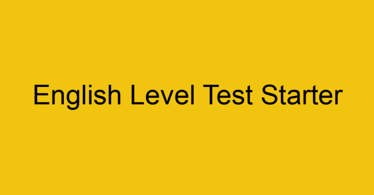 English Level Test Pre-Intermediate A2