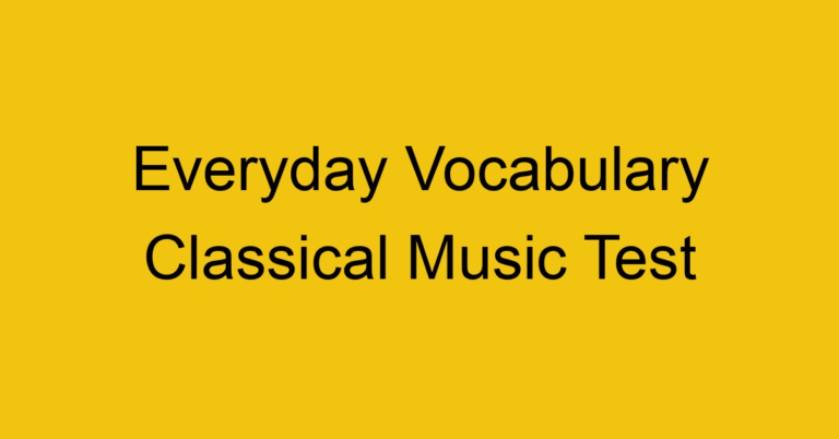 Everyday Vocabulary Popular Music Test