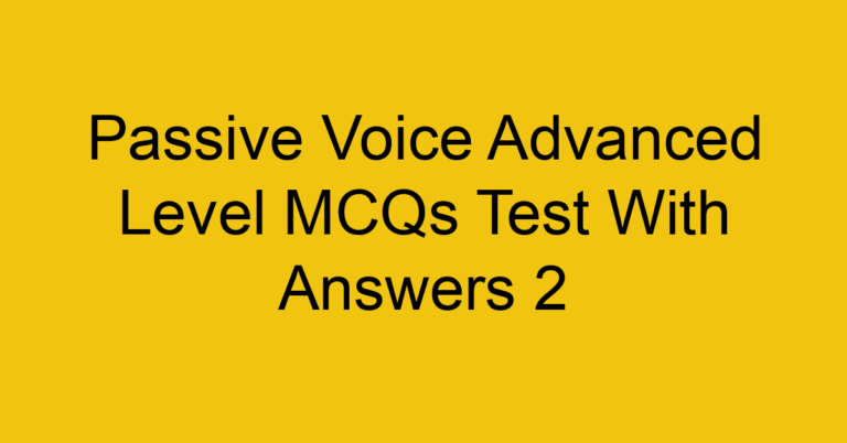 Passive Voice Tests - English Tests Online