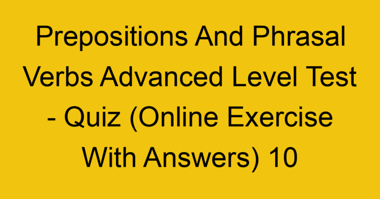 Prepositions Tests - English Tests Online