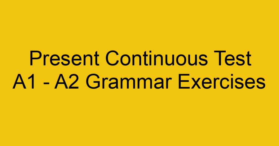 Present Simple Test A1 - A2 Grammar Exercises