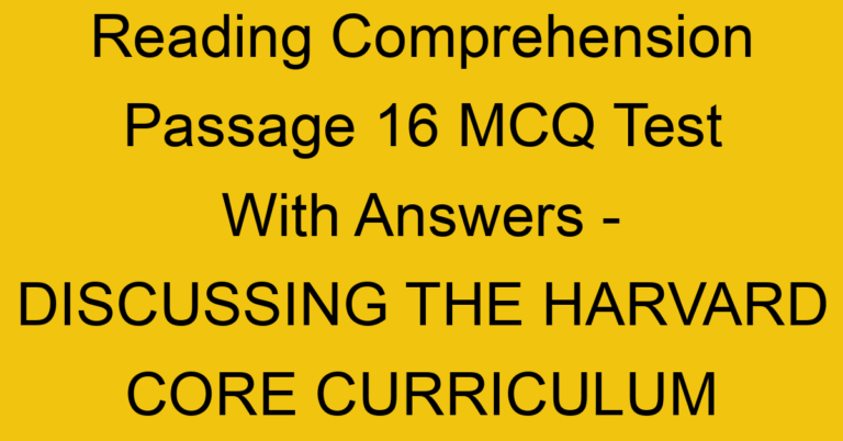 Reading Comprehension Passage 19 MCQ Test With Answers - TWO GREAT ...