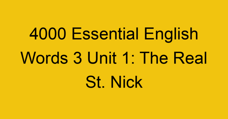 4000 Essential English Words 3 Unit 2: The Shepherd and the Wild Sheep