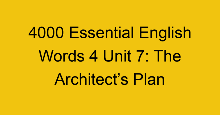 4000 Essential English Words 4 Unit 4: The Tricky Fox